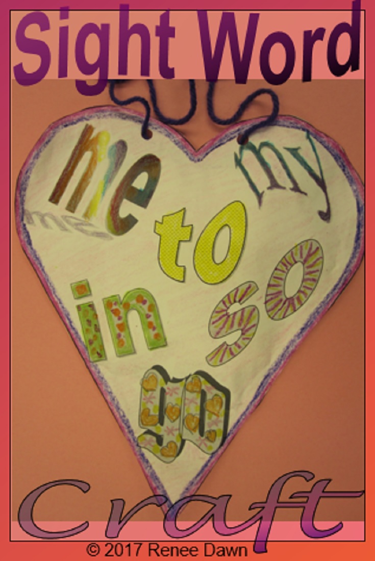 Teacher Ink: Heart Shaped Sight Word Craft