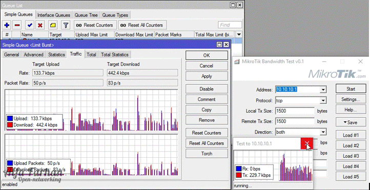 Lab 50 Mikrotik - Simple Queue Burst Limit ~ Open Networking