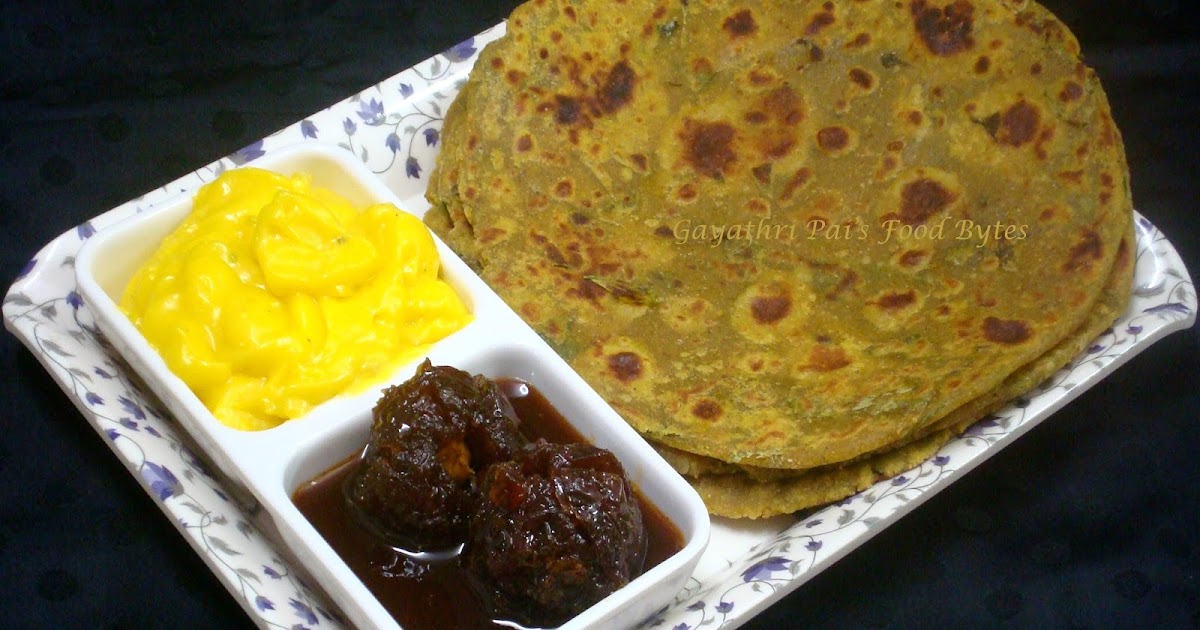 Gayathri Pai's Food Bytes: Methi Roti With Wheat ~ Bajra.