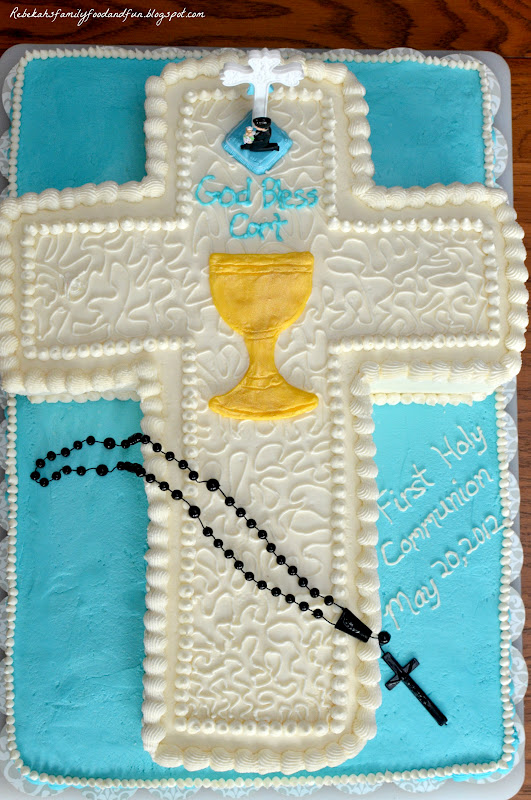 Family, Food, and Fun: First Holy Communion Cross Cake