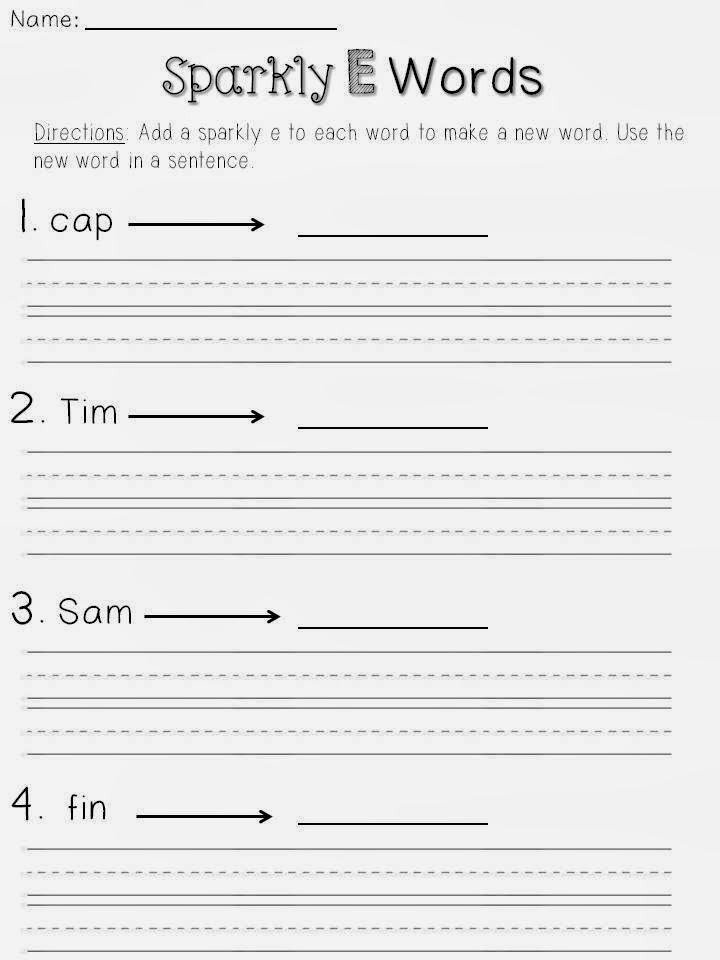 For the Love of First Grade: Sparkly E Word Hunts and a Freebie