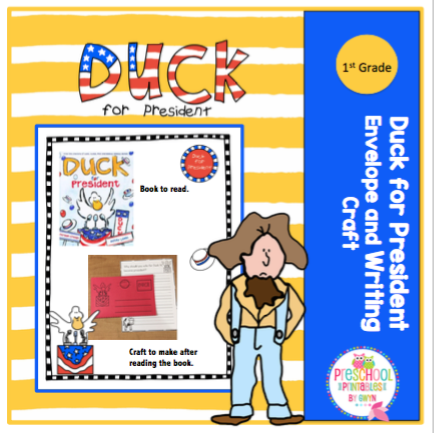 Duck for President Envelope and Writing Craft ~ Preschool Printables