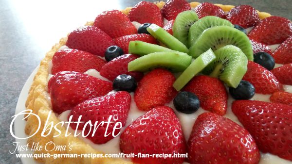 German Fruit Flan Recipe ~ Obsttorte