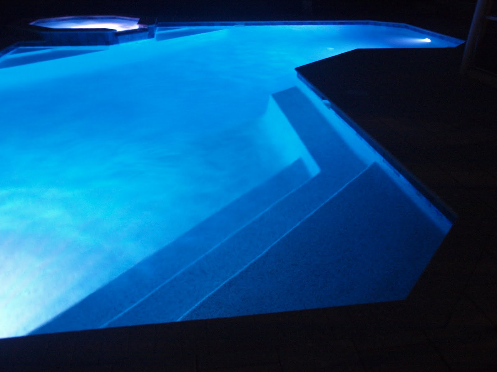 The New Blue Pool: First Swim...Night Lights