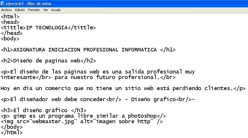 Pagina Web Html Bloc De Notas Ejemplos - Opciones de Ejemplo