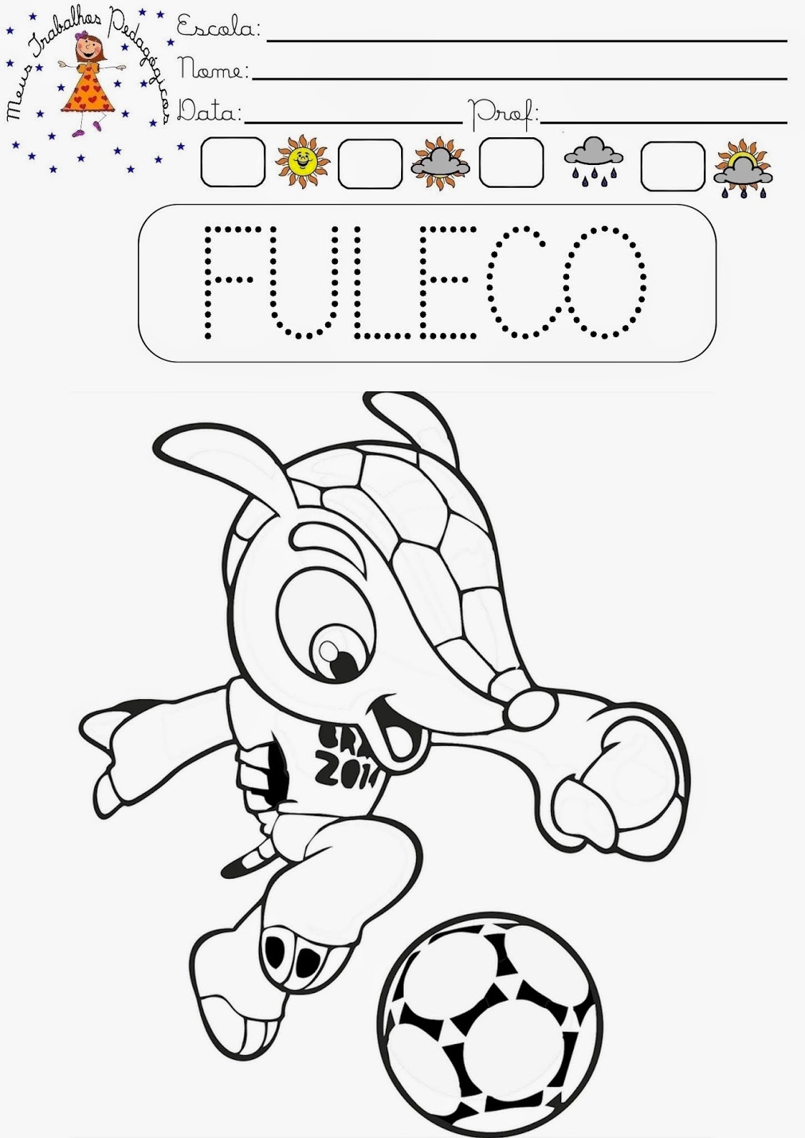 Arte de ensinar: Atividade infantil: Para colorir e cobrir - copa 2014 ...