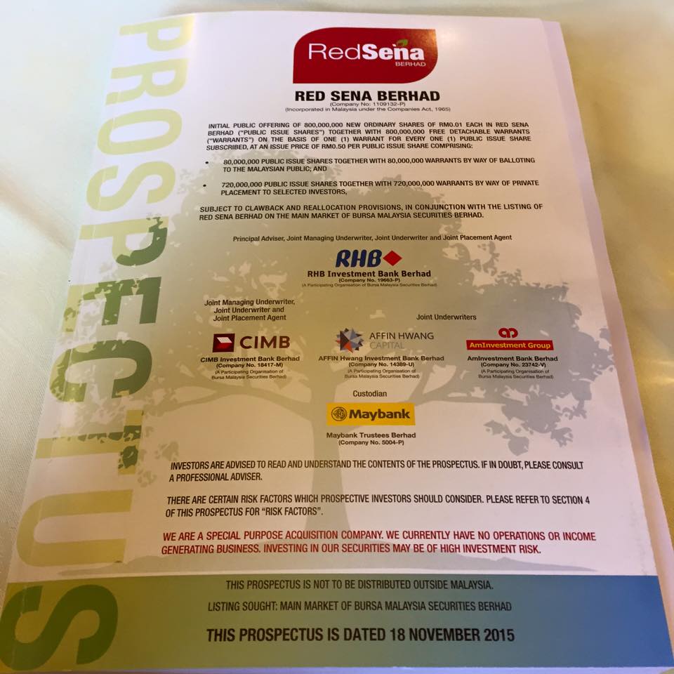 faizal yusup: IPO RED SENA BERHAD DIBUKA UNTUK LANGGANAN