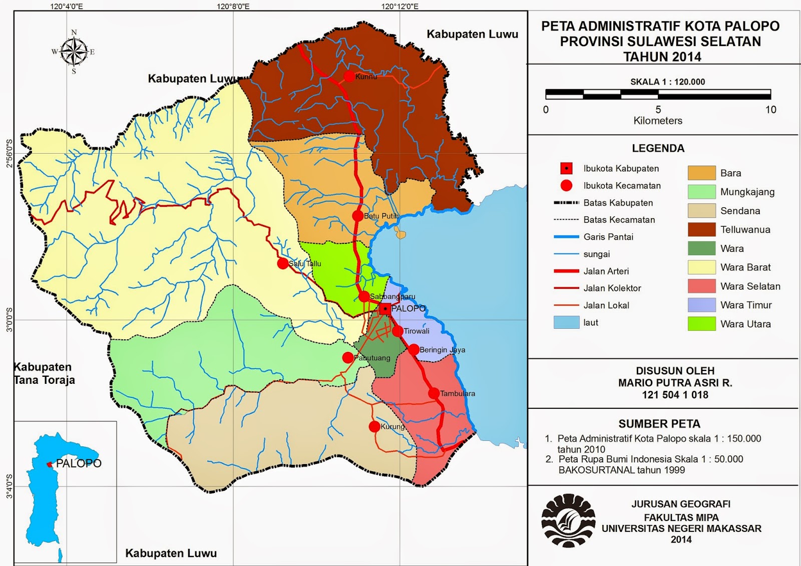 Mr.SHARE: PETA ADMINISTRATIF KOTA PALOPO,SULAWESI SELATAN