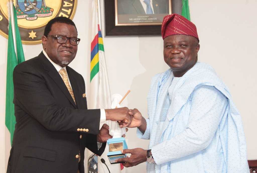 Akinwunmi Ambode Receives Namibian President