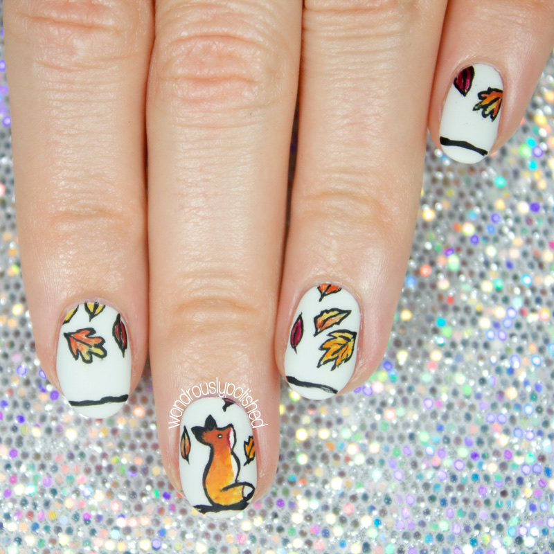 Wondrously Polished: The Digital Dozen does Autumn - Day 3: Fox n' Leaves