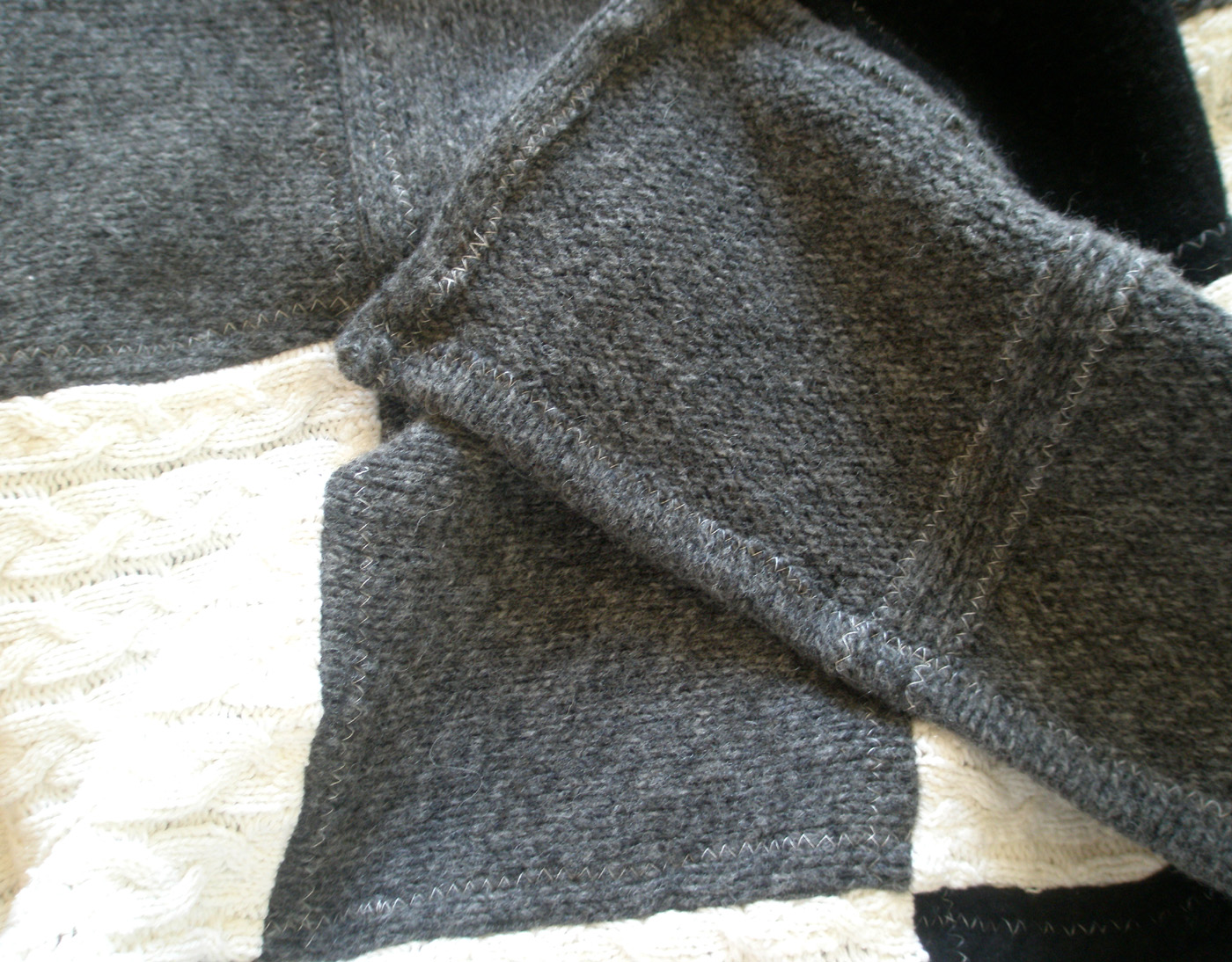 fiberluscious: My Upcycled Warm Wool Lap Quilt