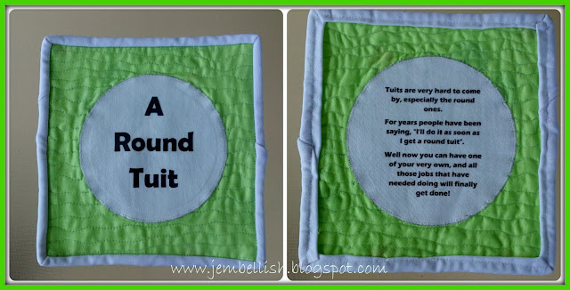 Creating my way to Success: Mug Rug Tutorial - A Round Tuit