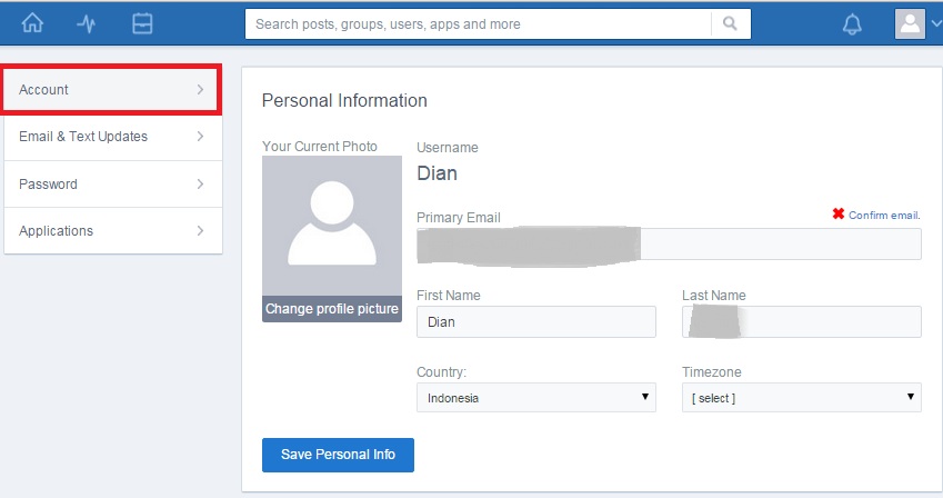Cara mengganti foto profil di edmodo
