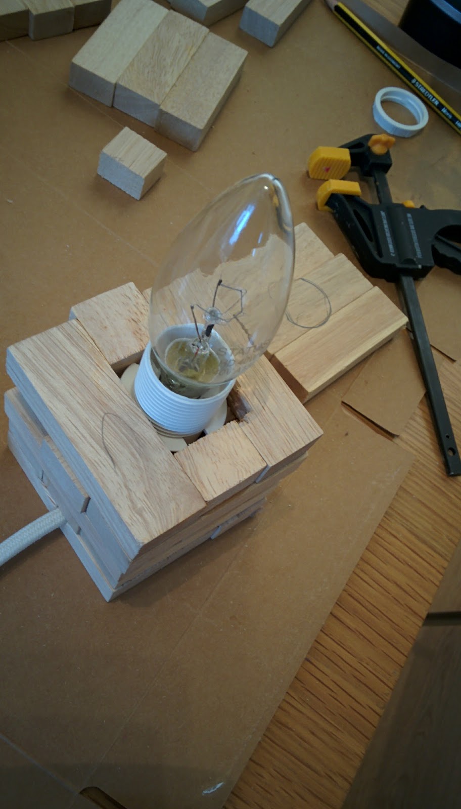 Makestuffathome: Jenga topple game lamp diy