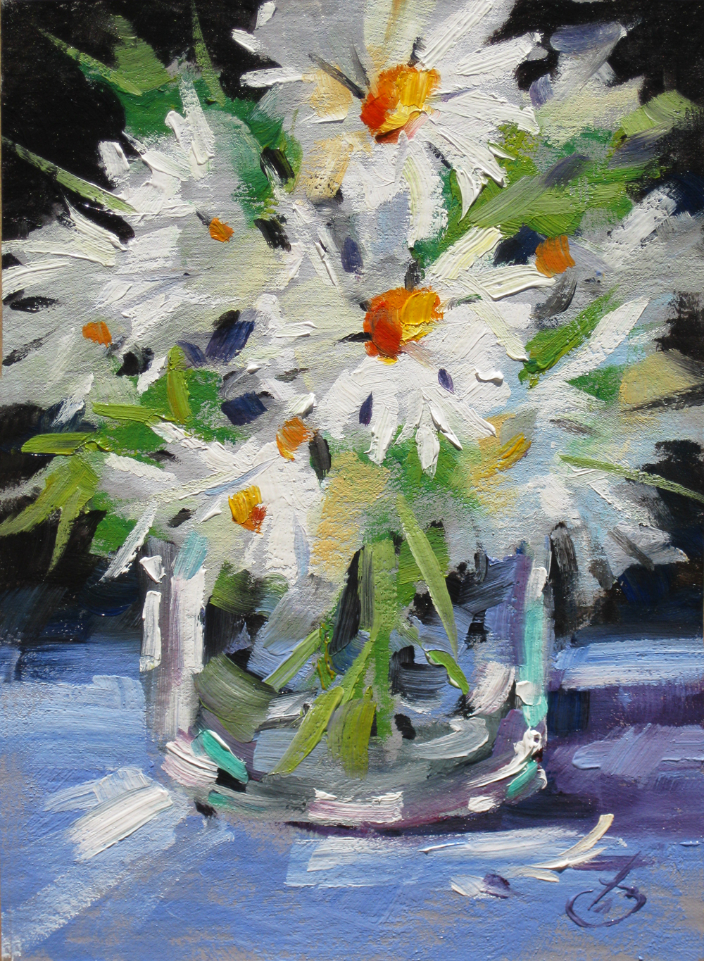 TOM BROWN FINE ART: DAISEYS, $1 TOM BROWN ORIGINAL OIL PAINTING, SUMMER ...