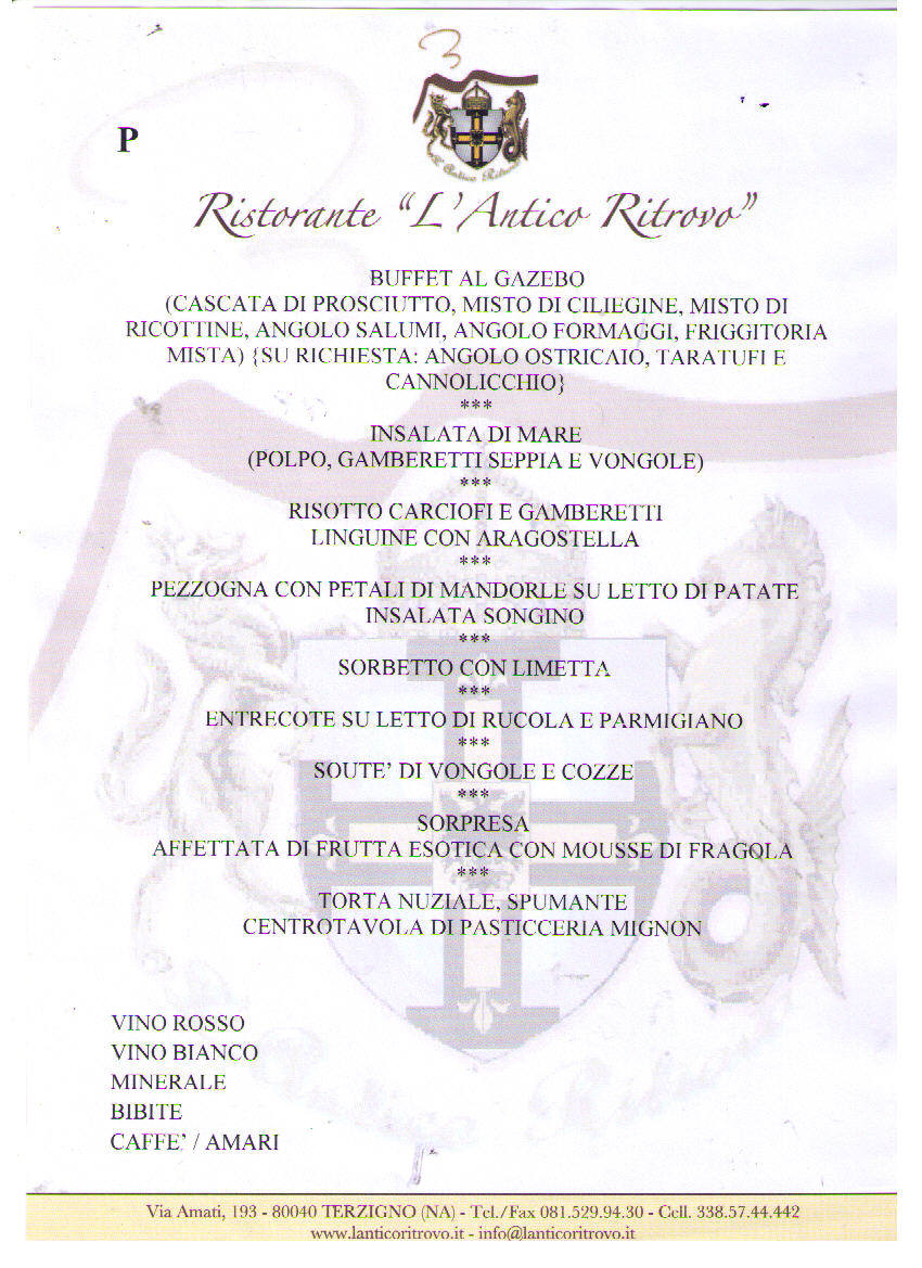 Ristorante l'Antico Ritrovo: Menù Matrimonio in Promozione