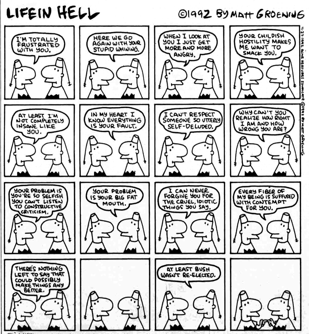 Bongo's Ultimate Life in Hell Archive : Life in Hell 1992 Archive