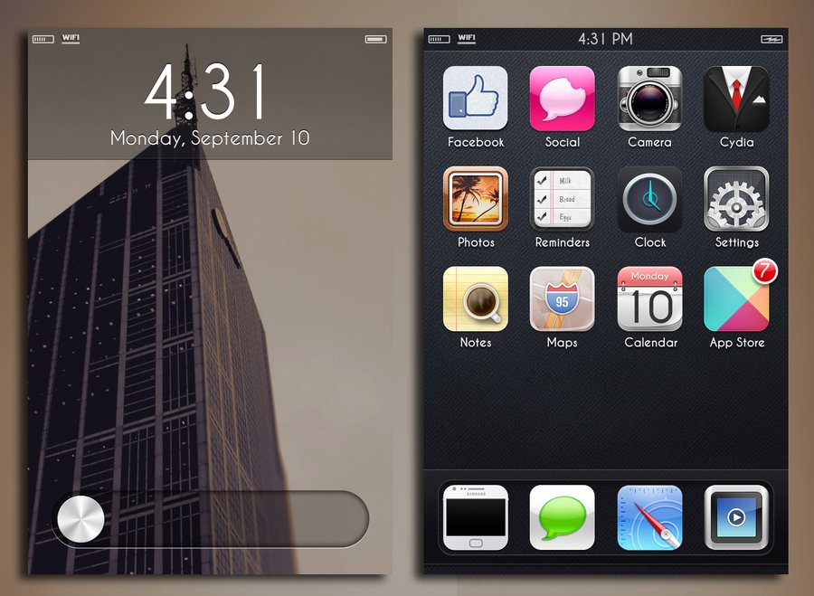 5 beautiful iPhone homescreen designs