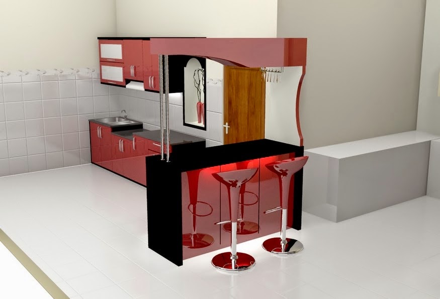 Kitchen Set Lurus dan Minibar - Semarang | Kitchen Set Semarang