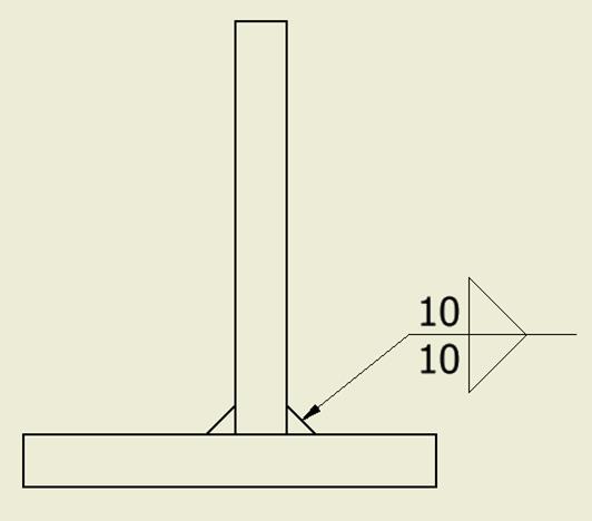 Gambar Teknik: Simbol Ukuran Pengelasan (Fillet Weld)