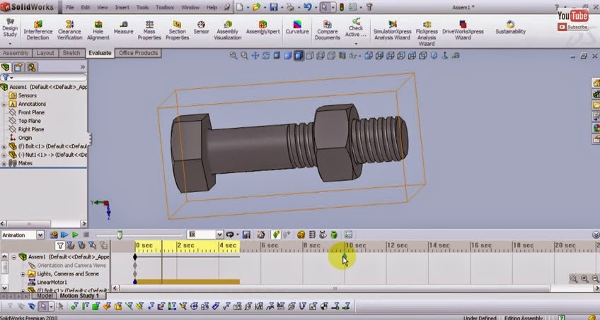 How to make a simple Modeling Simulation Solidworks Bolt and Nut ...
