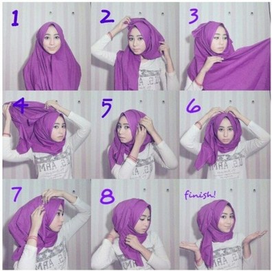 Gambar Tutorial Hijab Pashmina Modern dan Keren untuk Style Kekinian
