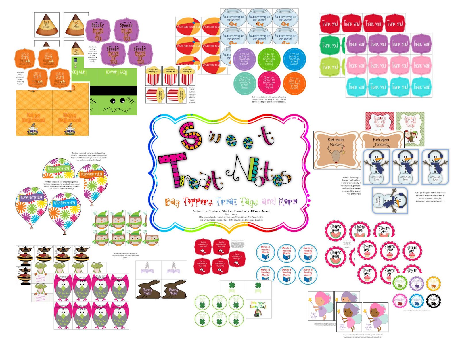 SchoolBox Treasures: Sweet Treat Notes... A Treat for Any Teacher to have!