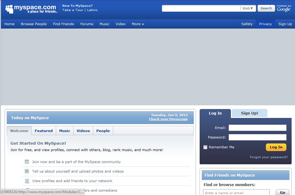 Pretty Princess: Myspace archives from wayback machine
