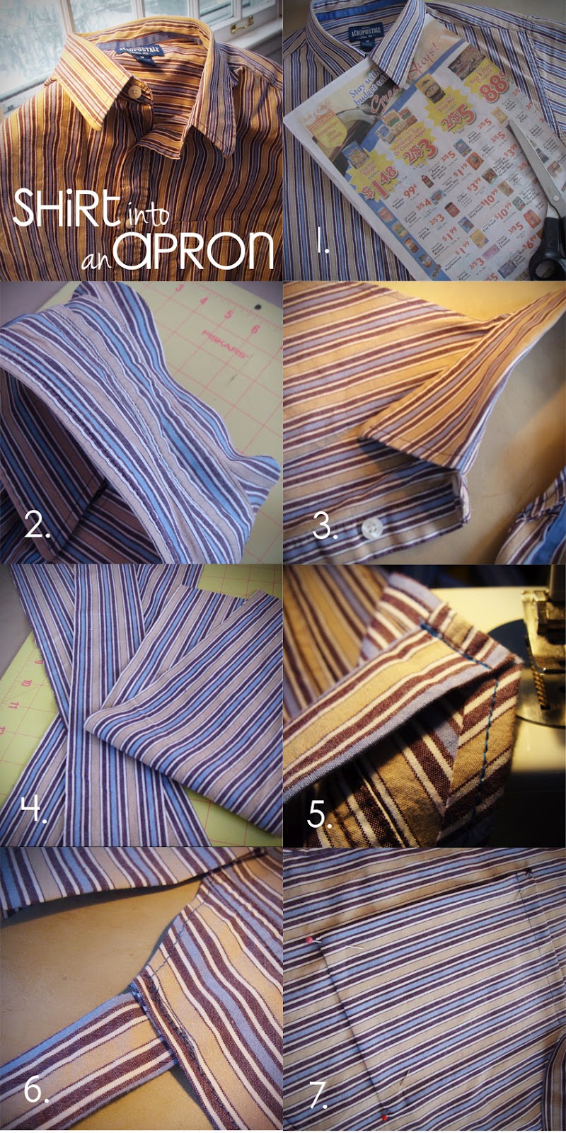 Apron Tutorial - Make an apron from a shirt