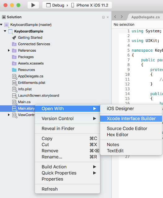 For easier experience, I am using Xcode instead of Visual Studio to place UI controls on ...