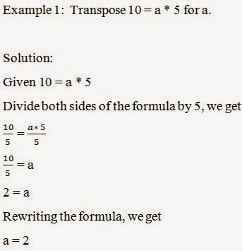 Algebra (Transposition)