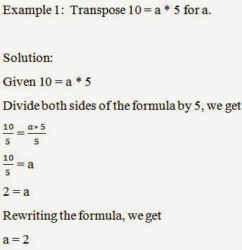 Algebra (Transposition)
