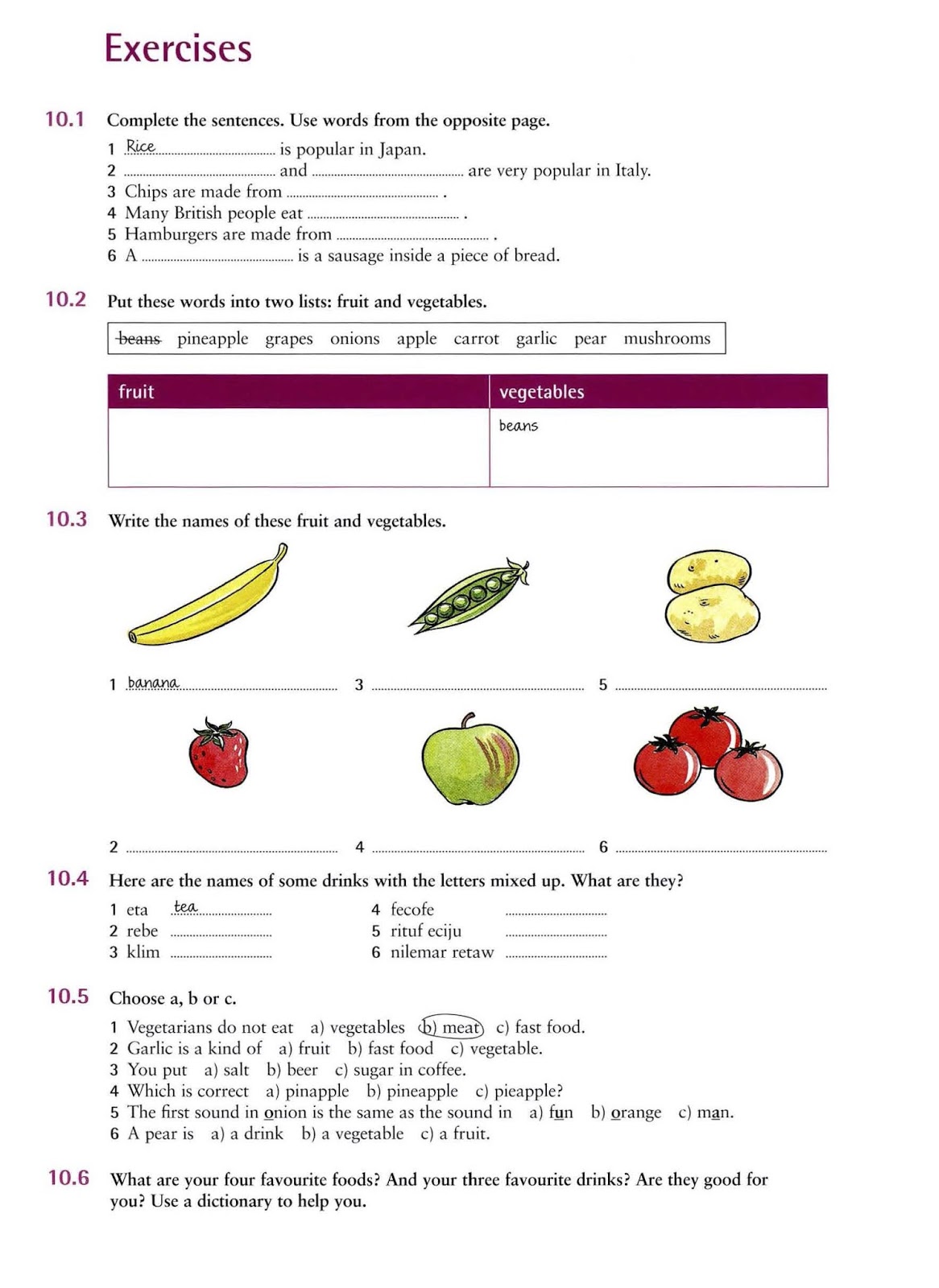 Vocabulary | Food and drink | Alimentos y bebidas | Elementary