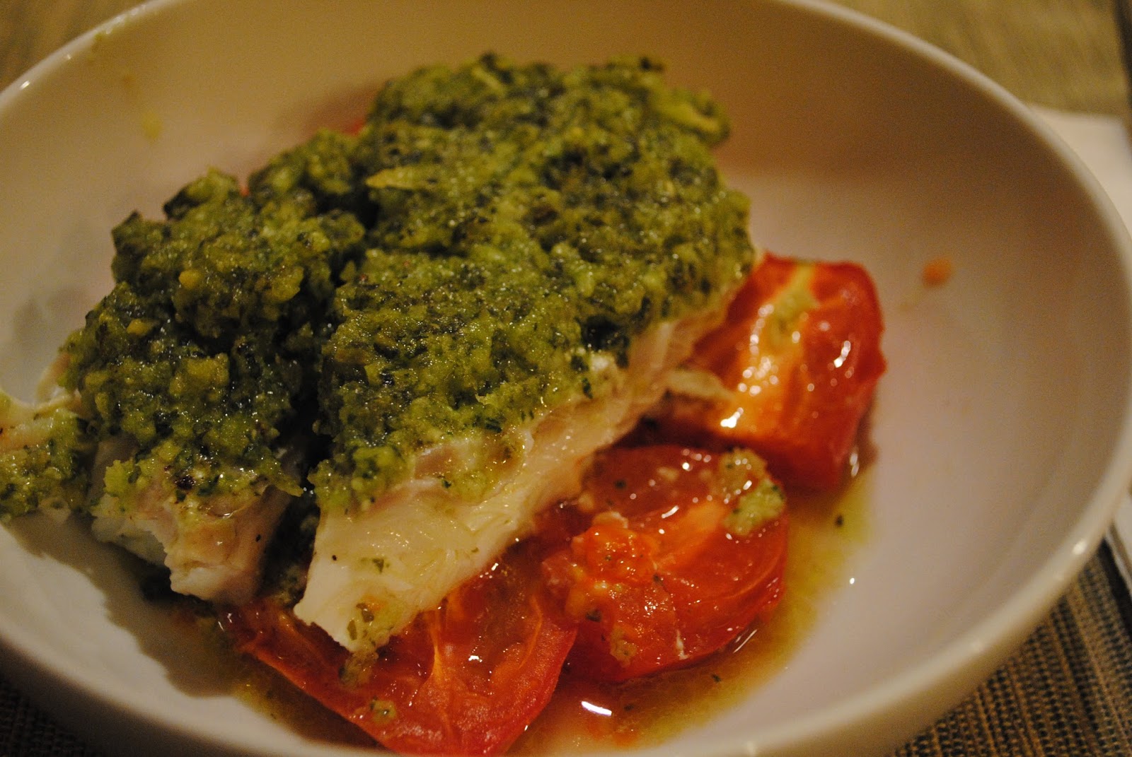 pesto crusted baked cod (and clams) / WHAT JEN DOES