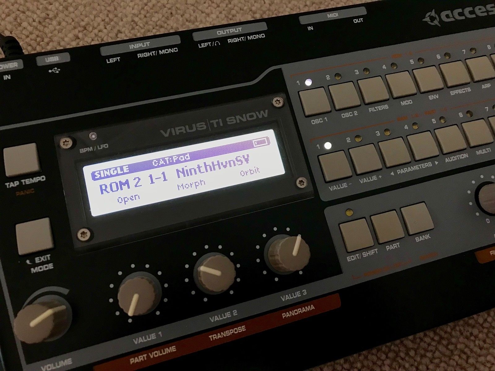 MATRIXSYNTH: Custom Black ACCESS VIRUS Ti SNOW SYNTHESIZER w/ Original ...