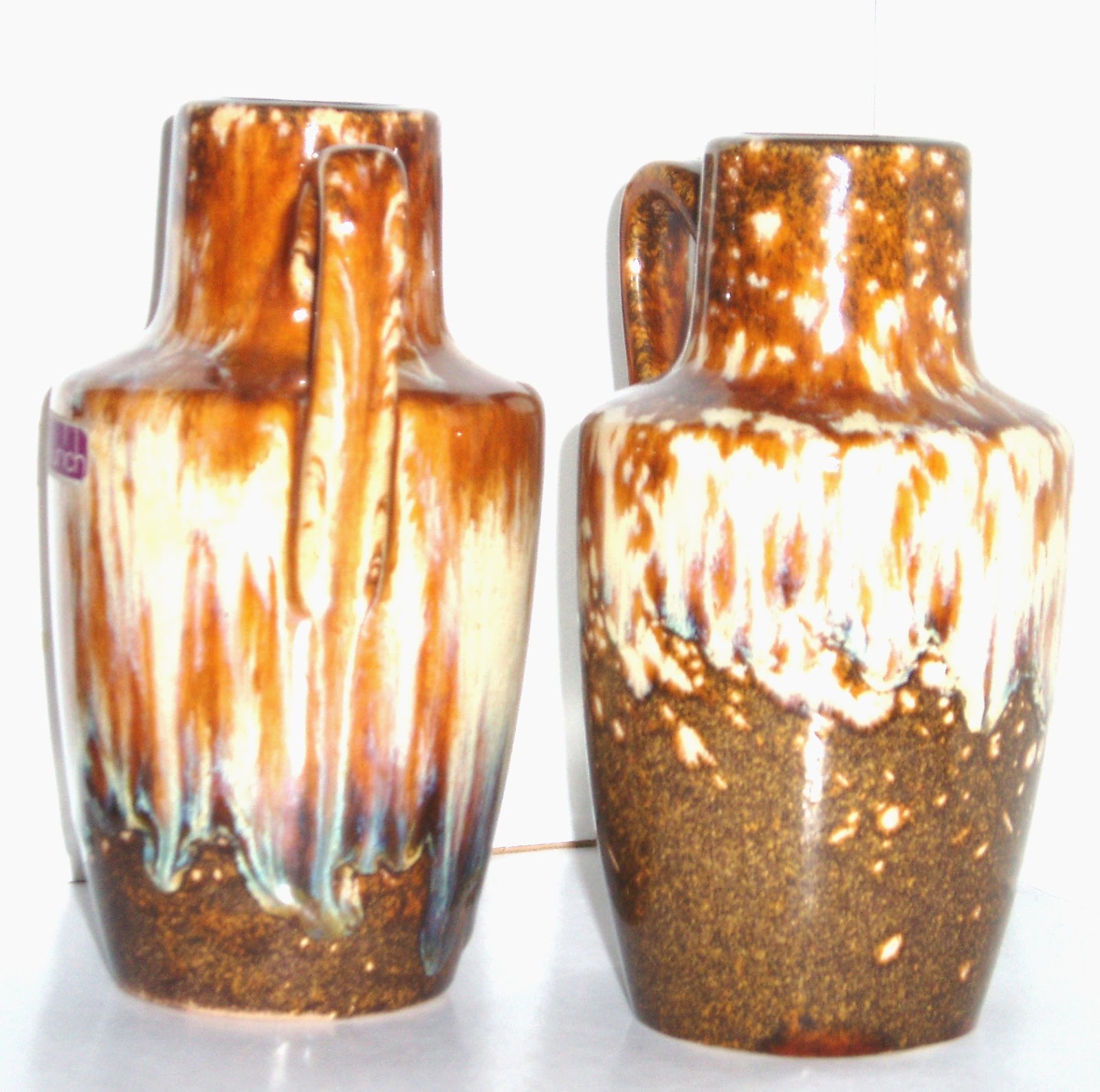 POTTERY-AND-GLASS-ART: SCHEURICH FAT LAVA VASES 405-13 W.GERMANY