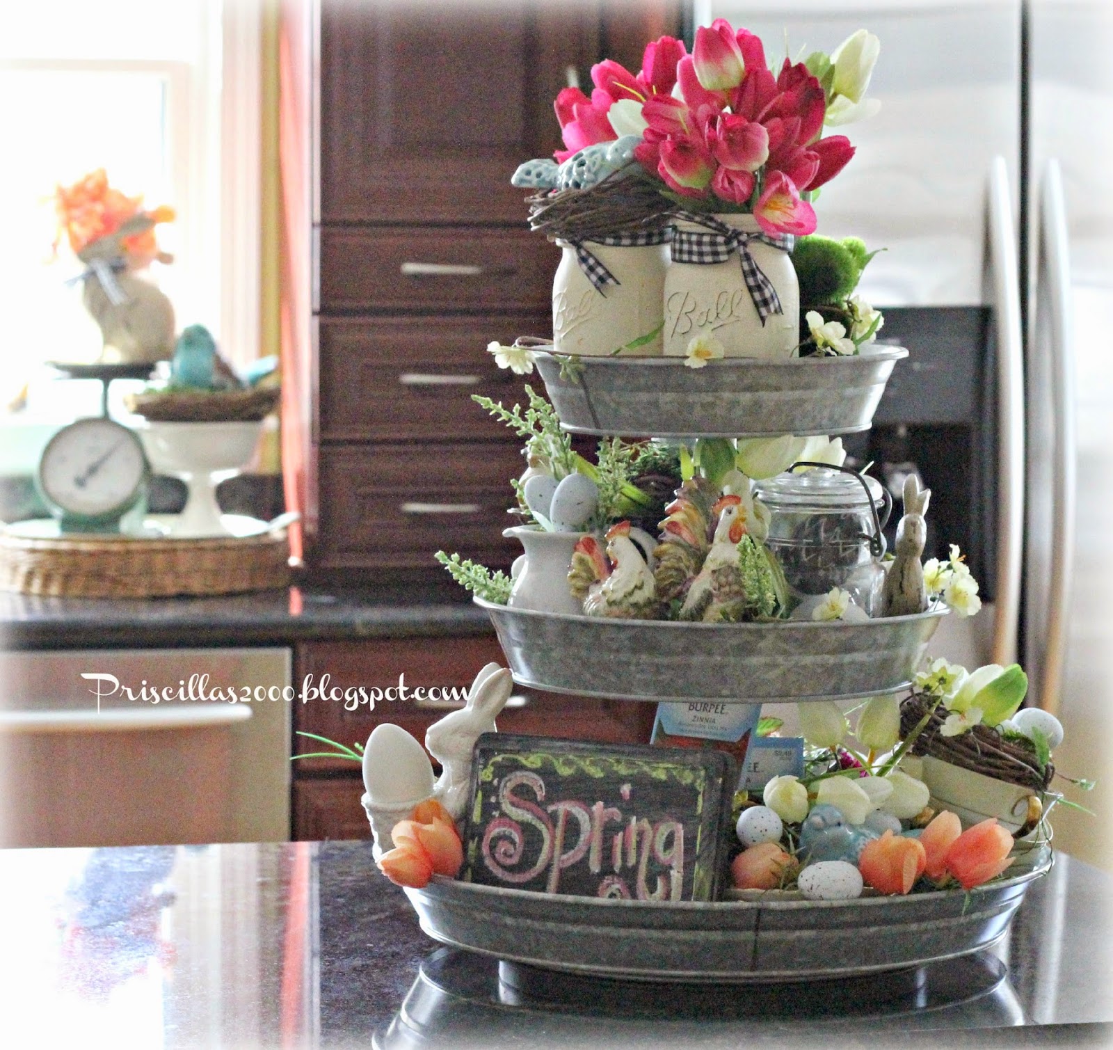 Priscillas: Spring Galvanized Centerpiece