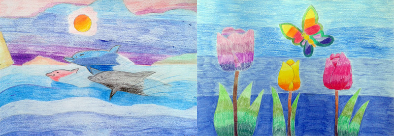 Dibujo Educativo: Gradaciones tonales con lápices de colores