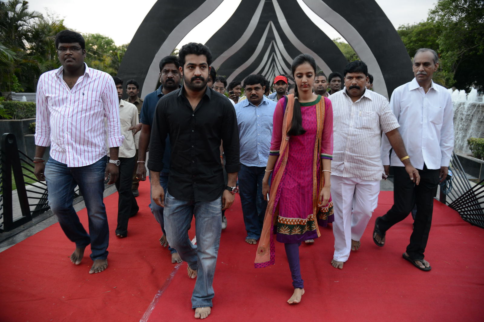 Jr NTR & his wife Pranathi at NTR Ghat
