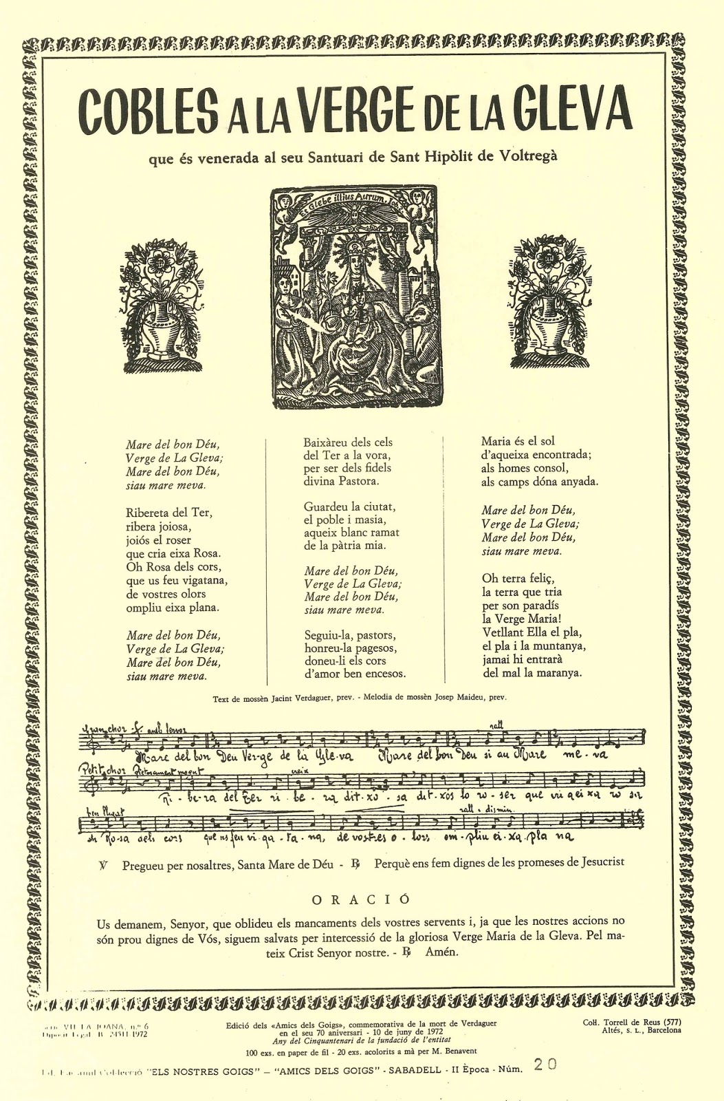 Cobles a la Mare de Déu de La Gleva, de mn. Cinto Verdaguer. Masies de ...