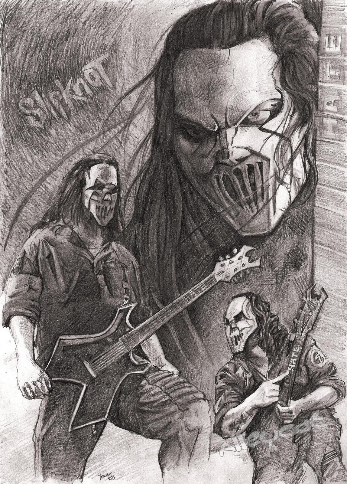 Mente Insana Maggot: Desenhos dos integrantes do SlipKnoT