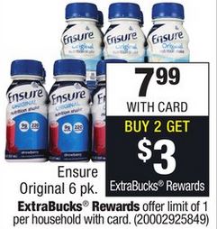 Ensure Original Nutrition Shakes 6 Pack, Only $0.99 at CVS! (7/16-7/22 ...