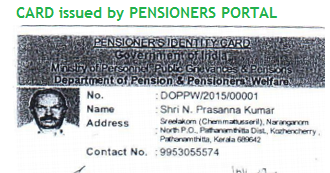Issue of Pensioners Identity Card to Pensioners: Specimen Copy of I ...