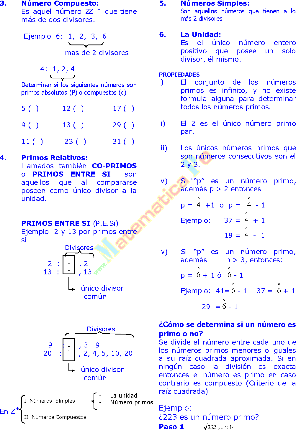 NÚMEROS PRIMOS EJERCICIOS RESUELTOS DE ARITMÉTICA PREUNIVERSITARIA EN PDF