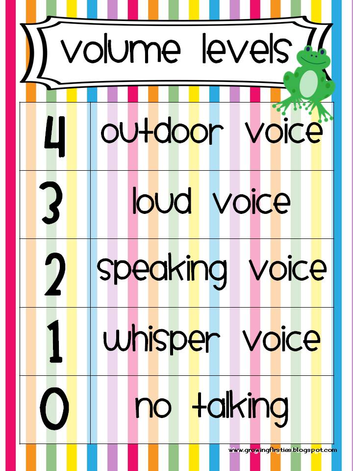 Volume Level Charts & A Freebie | Growing Firsties