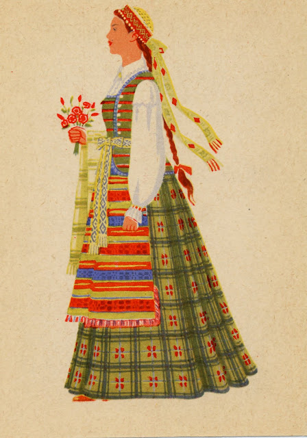 FolkCostume&Embroidery: Costume of Dzukija province, Lithuania