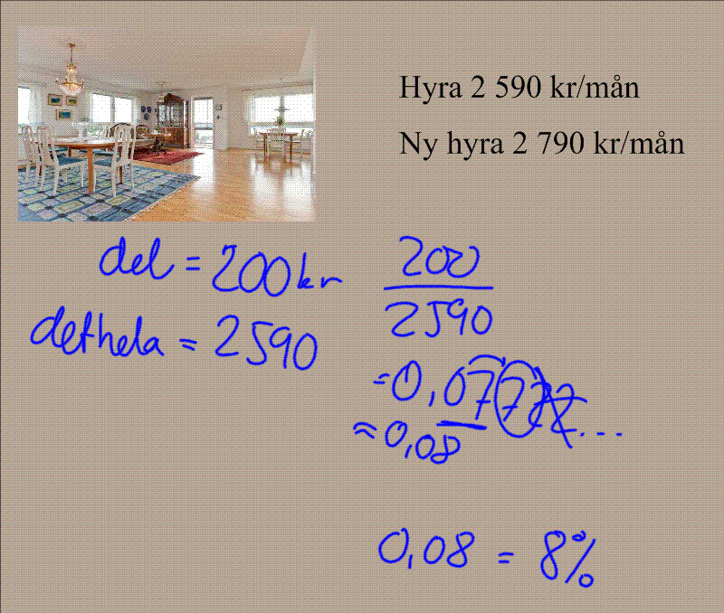 Matte 8: andel = delen / det hela