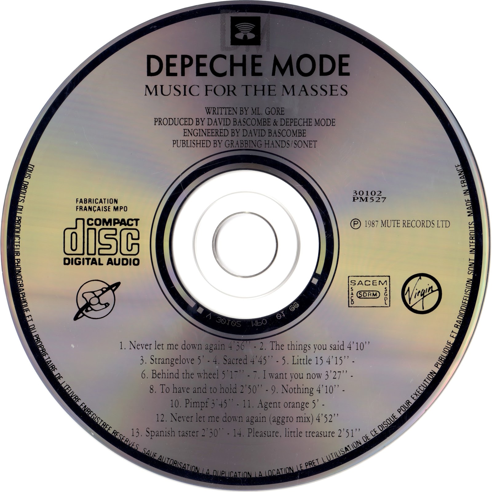 1987 Music For The Masses - Depeche Mode - Rockronología