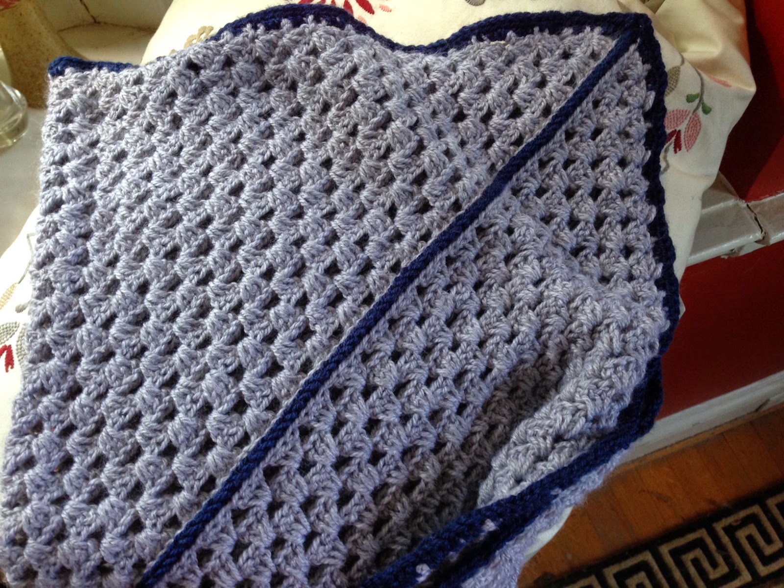 The Prehistoric Medium: Diagonal 'Granny Square' Baby Blanket