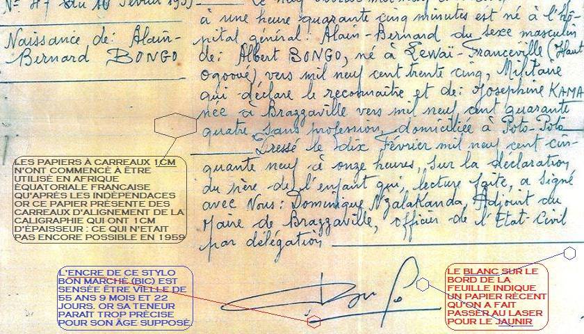 WHAT IS THE VINTAGE OF THE BIRTH CERTIFICATE ALI BONGO PRESENTED TO ...